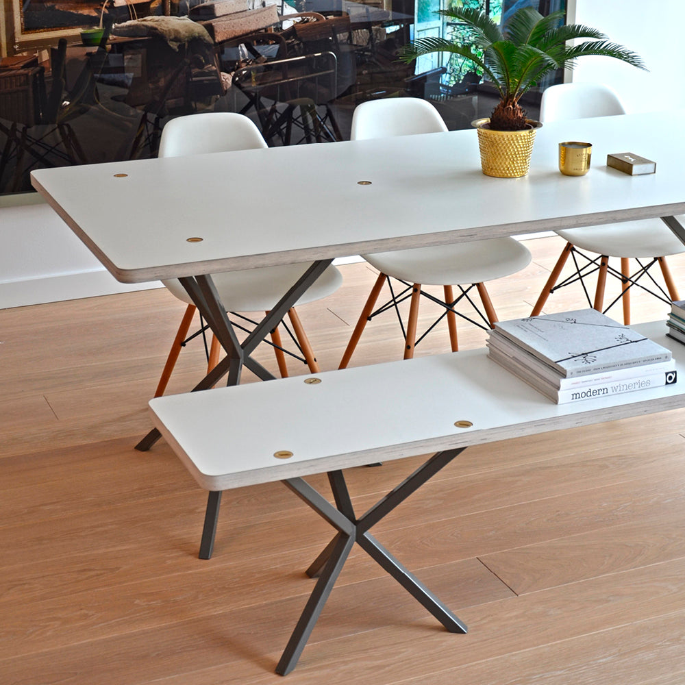 Set of NEB Rectangular Table and NEB Bench in Laminate – noearlybirds.se